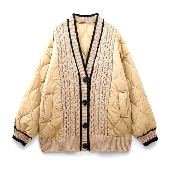 Commense | Jackets & Coats | Commense Quilted And Knit Nylon Jacket M ...